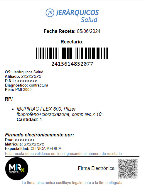 Recetas Electrónicas | Jerárquicos Salud